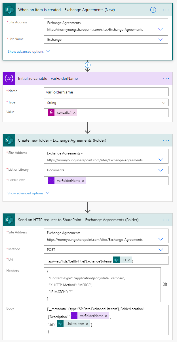 Use Power Automate to create a folder in SharePoint with link back to ...