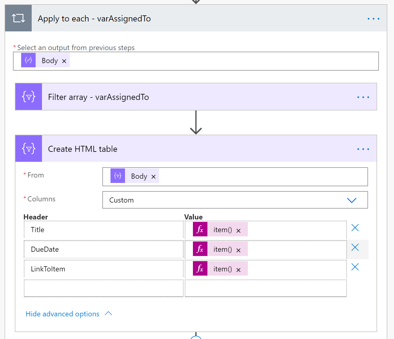Send a single reminder for multiple items using Lists and Power ...