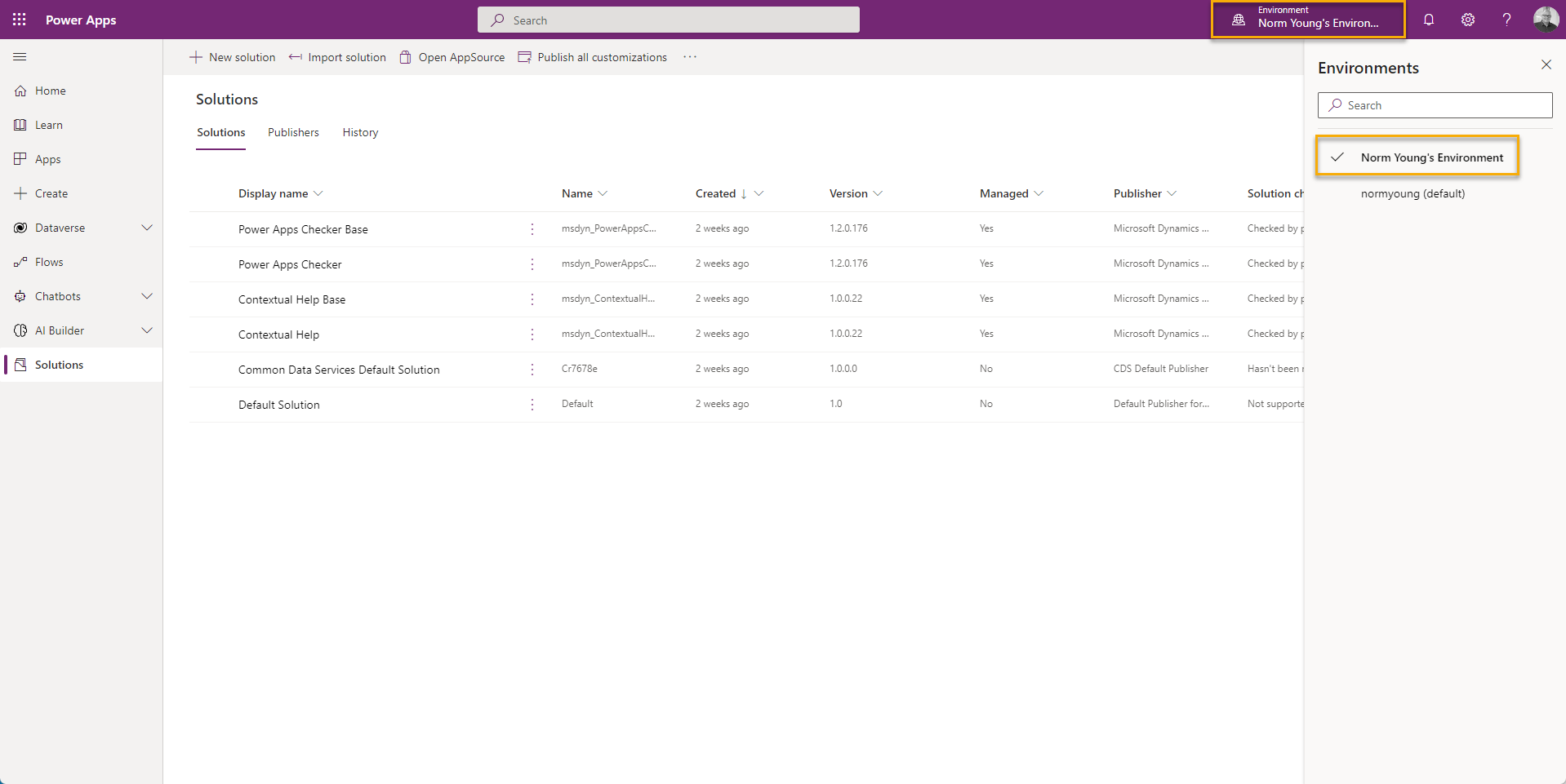 How to create a new Dataverse Solution – Norm Young