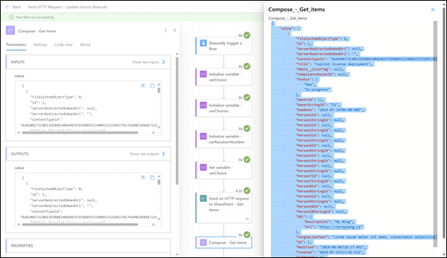 Update a CHOICE column using the Send HTTP Request to SharePoint action ...